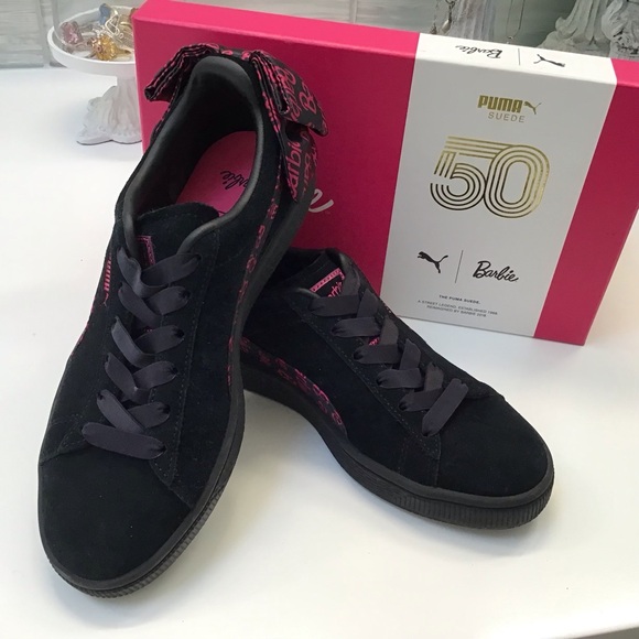 Puma | Shoes | Puma Suede Barbie 5 Anniversary Black Trainers | Poshmark